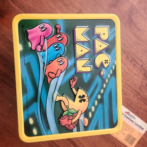 aladdin | Kitchen | Vintage Pacman Metal Lunchbox With Thermos New By ...